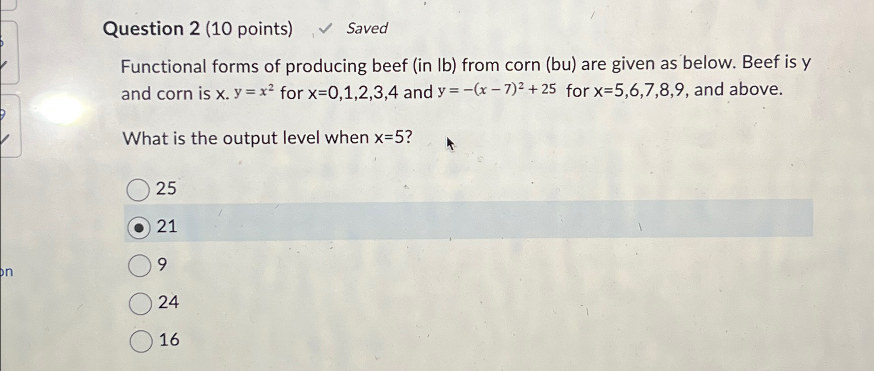 Solved Question 2 (10 ﻿points) ﻿SavedFunctional forms of | Chegg.com