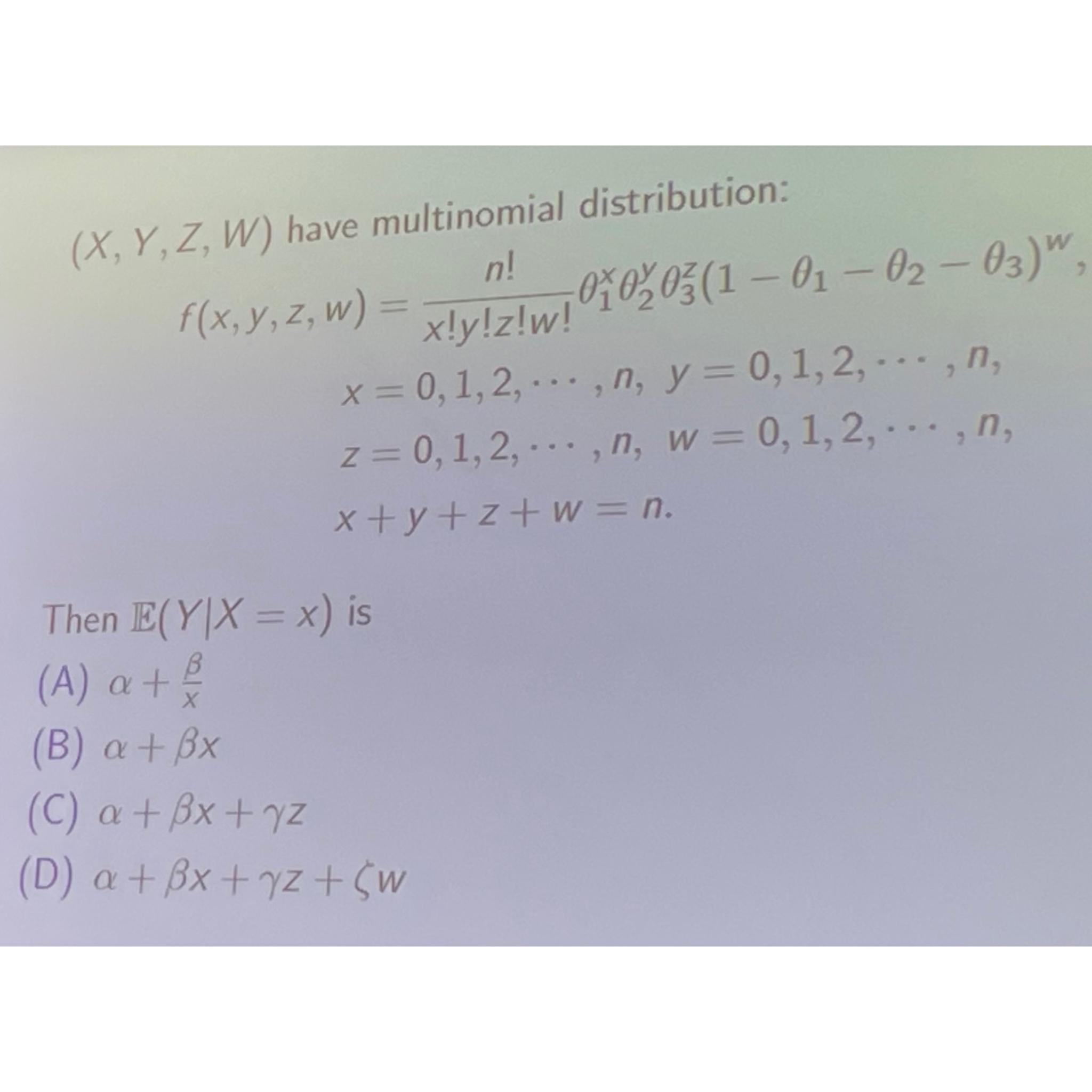 Solved (X,Y,Z,W) ﻿have multinomial | Chegg.com
