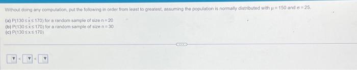 Solved Without doing any computation, put the following in | Chegg.com