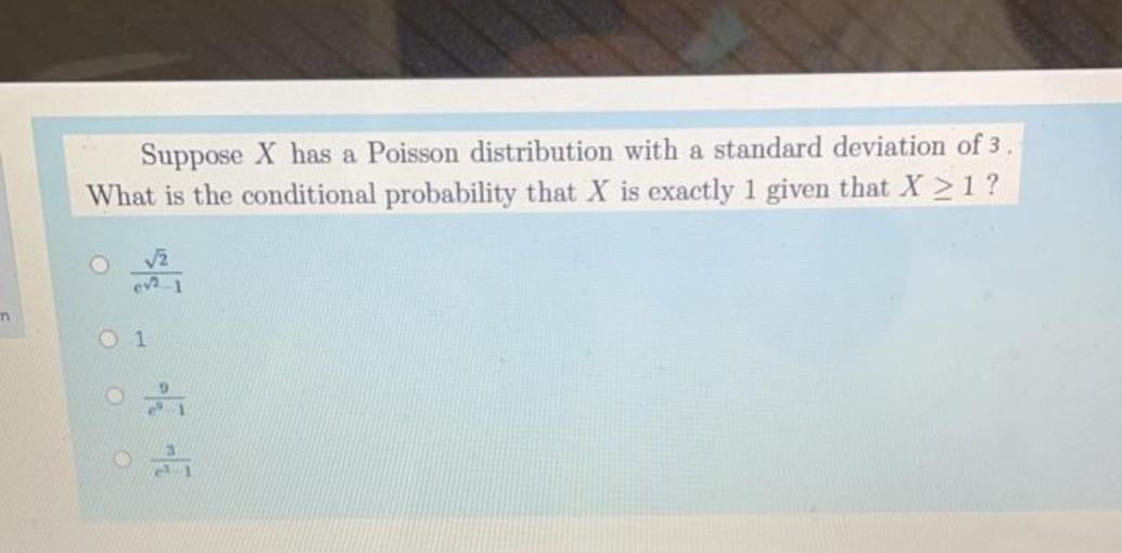Solved Suppose X has a Poisson distribution with a standard | Chegg.com