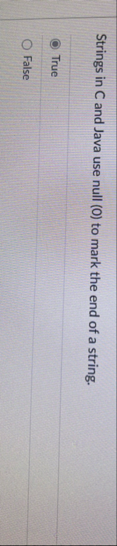 Solved Strings in C and Java use null (0) ﻿to mark the end | Chegg.com