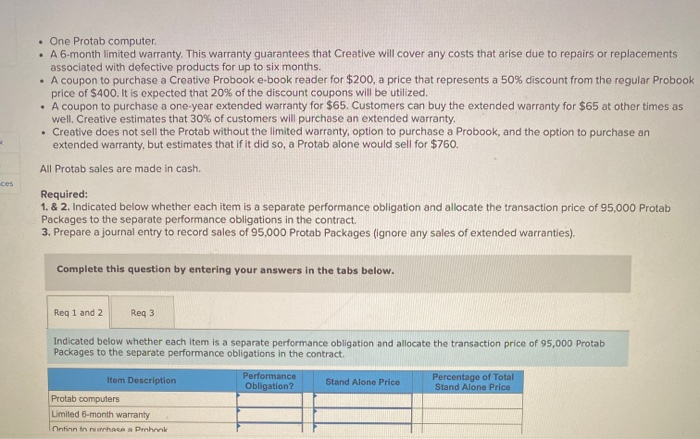 Solved • One Protab computer. • A 6-month limited warranty. | Chegg.com