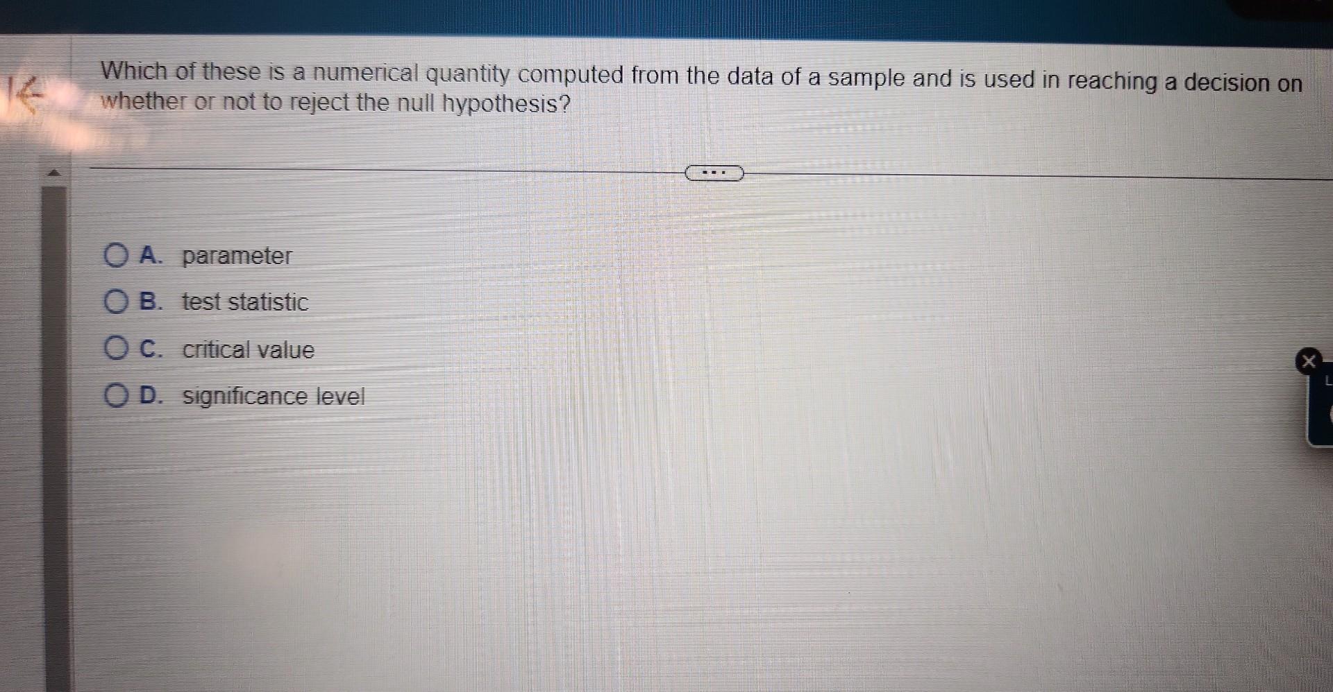 Solved Which of these is a numerical quantity computed from | Chegg.com