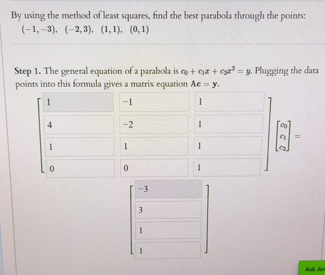 Solved By using the method of least squares, find the best | Chegg.com