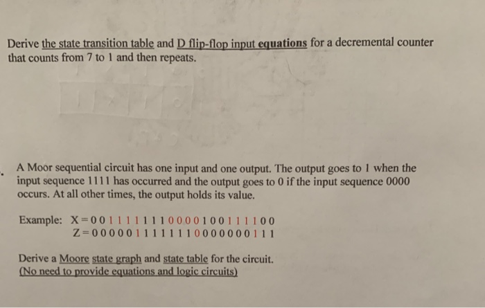 Solved Derive the state transition table and D flip-flop | Chegg.com