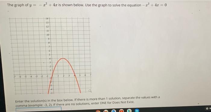 Solved The graph of y -1? + 4x is shown below. Use the graph | Chegg.com