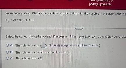 Solved Solve the equation. Check your solution by | Chegg.com