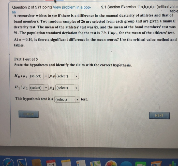 Solved Question 2 of 5 (1 point) View problem in a pop 9.1 | Chegg.com