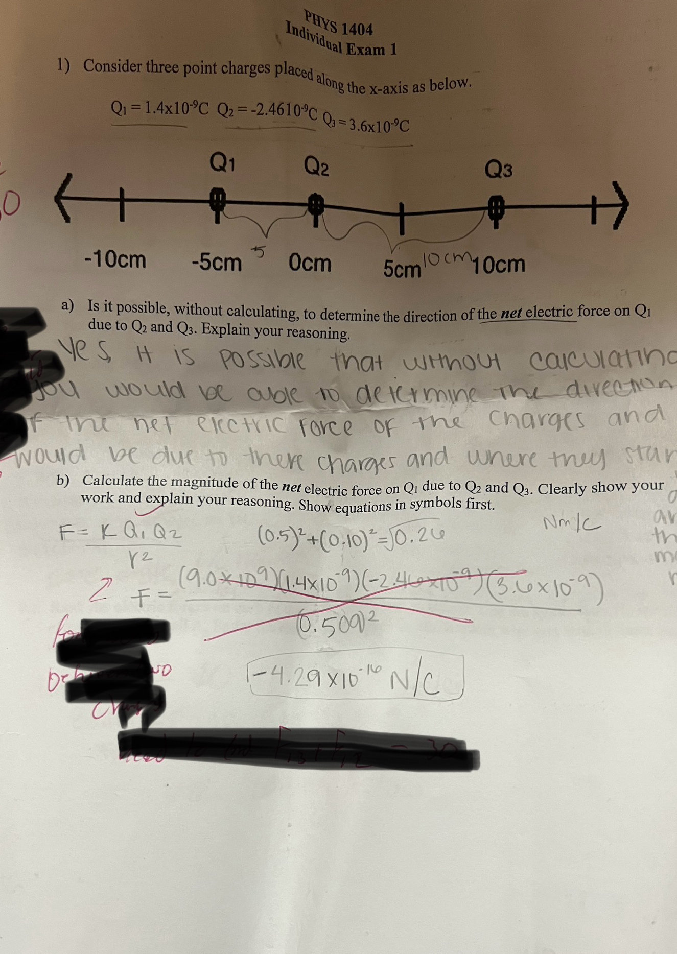Solved Ptys 1404Individual Exam 1Consider three point | Chegg.com