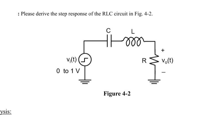 Solved : Please derive the step response of the RLC circuit | Chegg.com