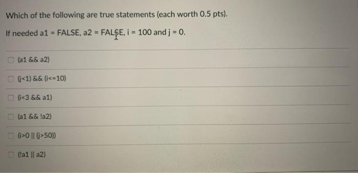 Solved Which of the following are true statements (each | Chegg.com