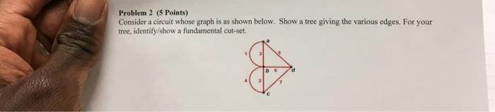 Solved Problem 2 (5 Points) Consider a circuit whose graph | Chegg.com Solved Problem 2 (5 Points) Consider a circuit whose graph | Chegg.com