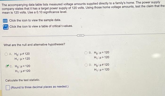 Solved The accompanying data table lists measured voltage | Chegg.com