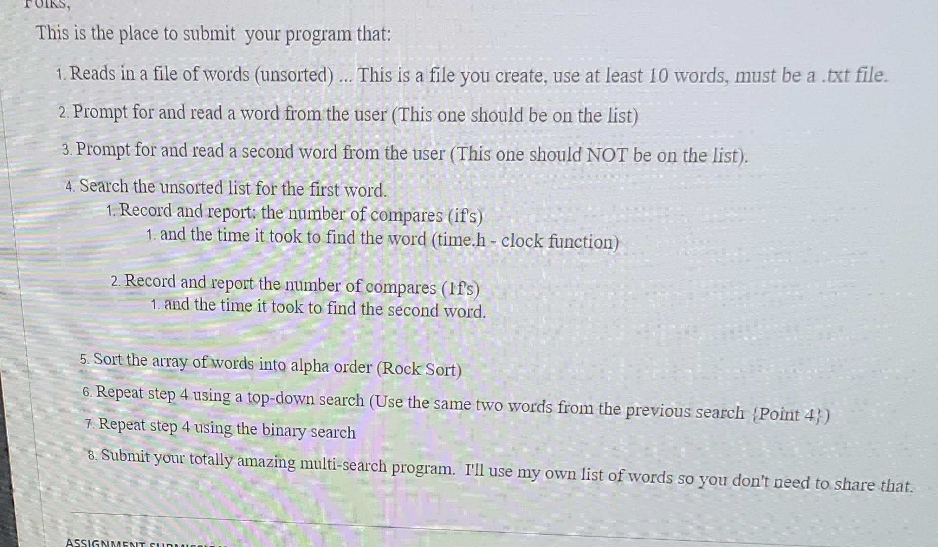 Solved This is the place to submit your program that: 1. | Chegg.com