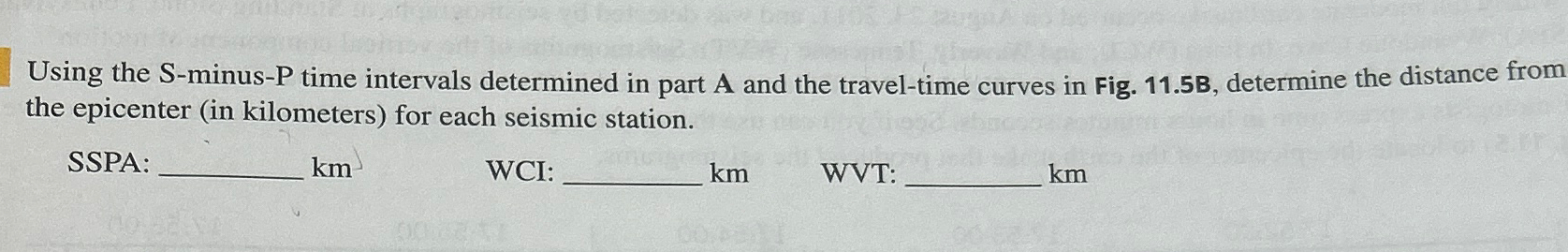 Solved Using the S-minus-P time intervals determined in part | Chegg.com