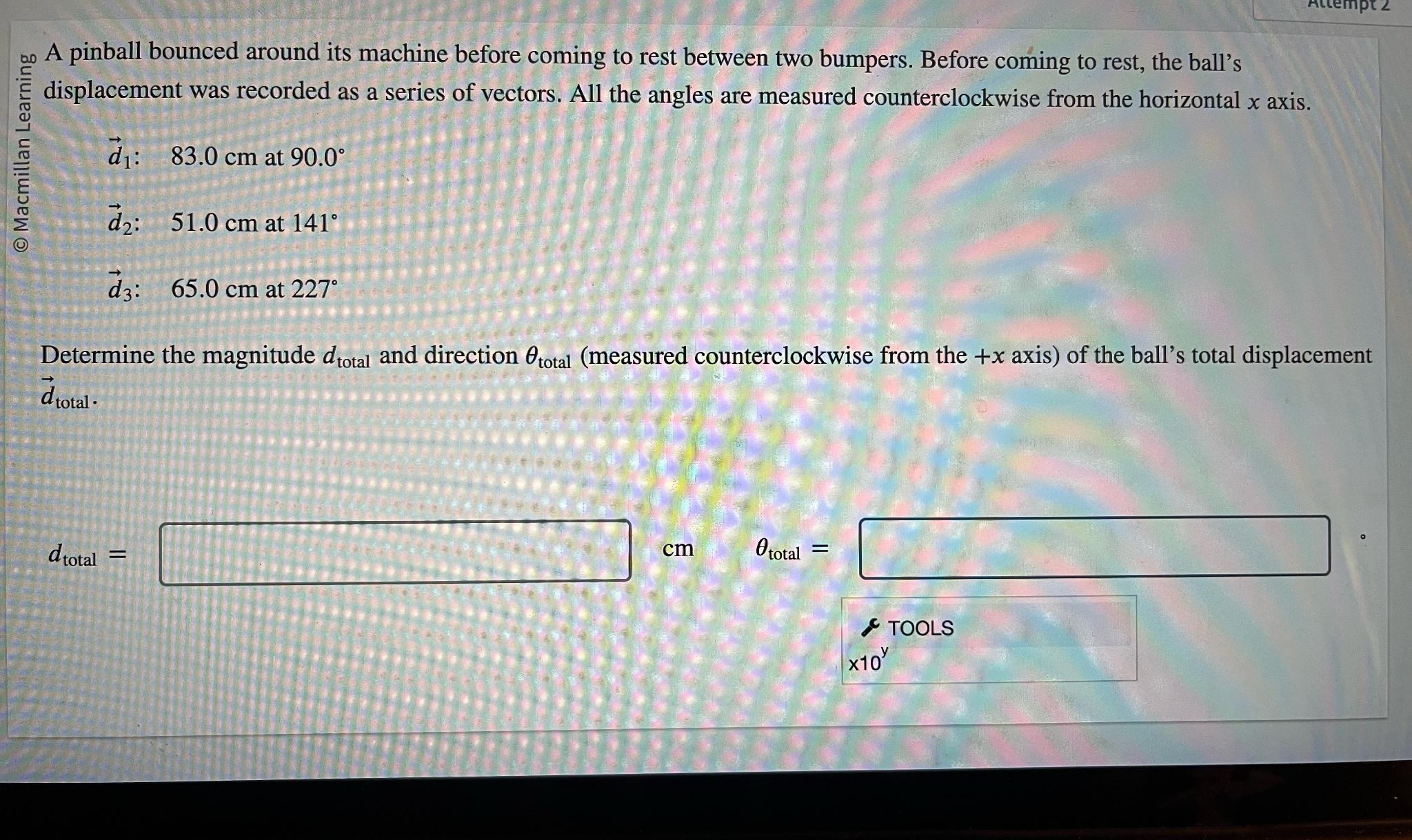 Solved A pinball bounced around its machine before coming to | Chegg.com