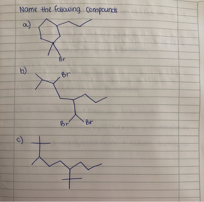 Solved Name the following compounds Br Br | Chegg.com