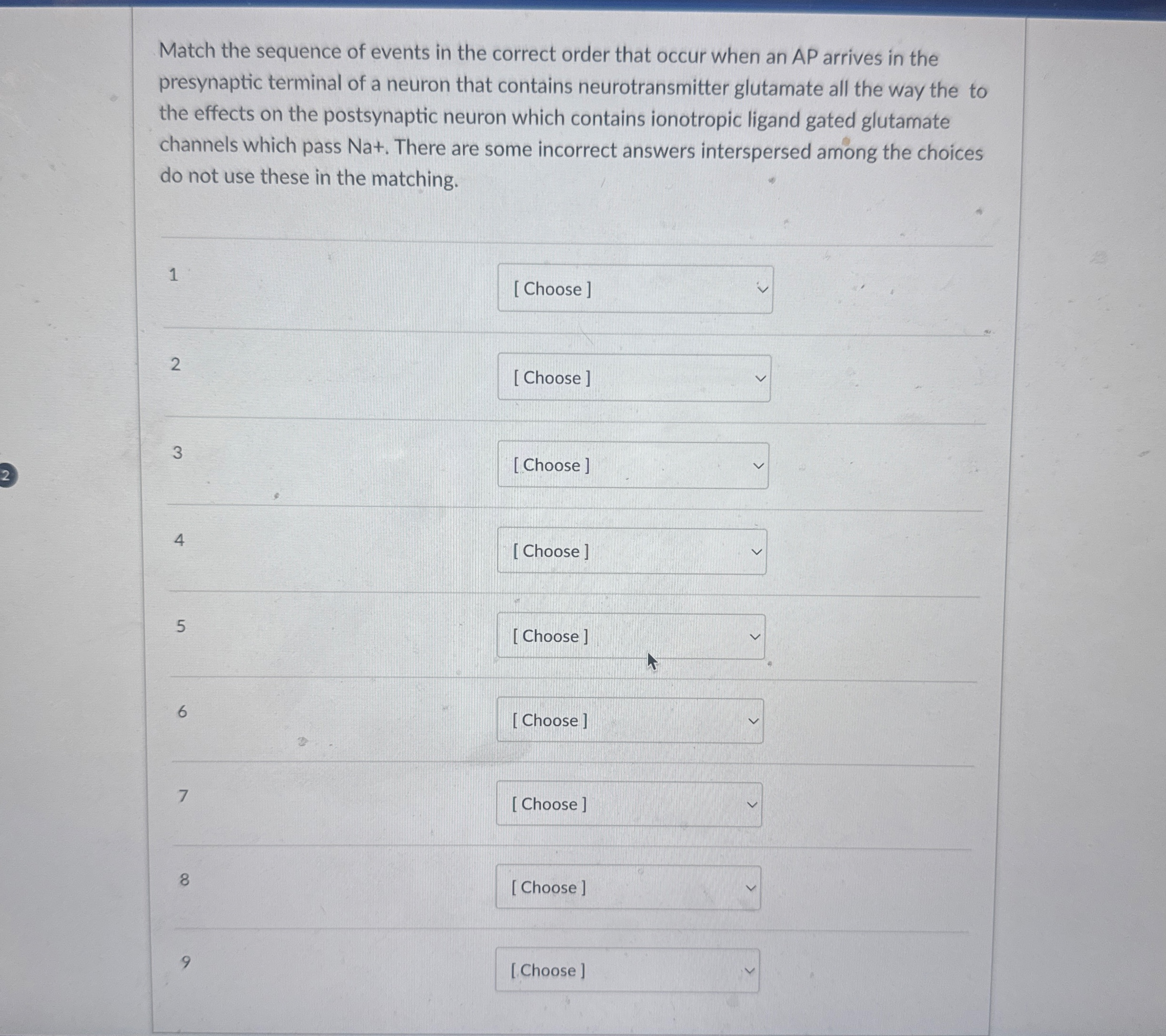 Match the sequence of events in the correct order | Chegg.com