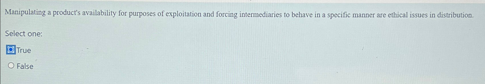 Solved Manipulating a product's availability for purposes of | Chegg.com