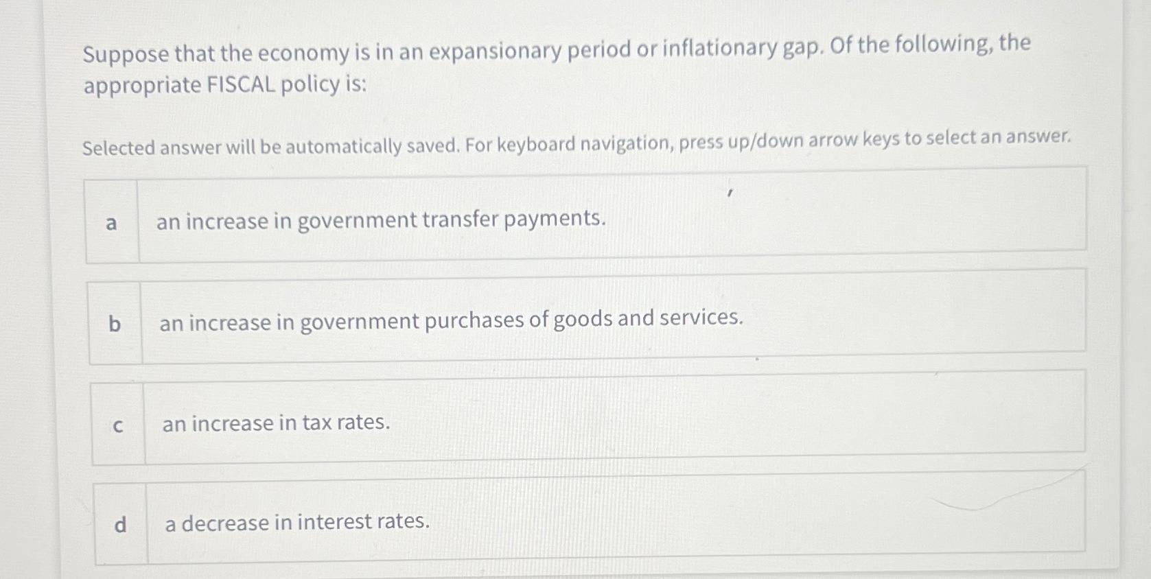 Solved Suppose that the economy is in an expansionary period | Chegg.com