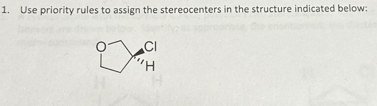 Solved Use priority rules to assign the stereocenters in the | Chegg.com