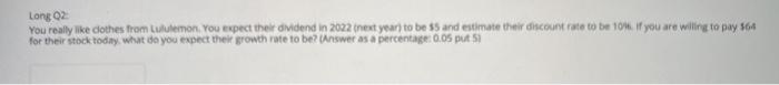 Solved Long 02 You really like dothes from lululemon. You | Chegg.com