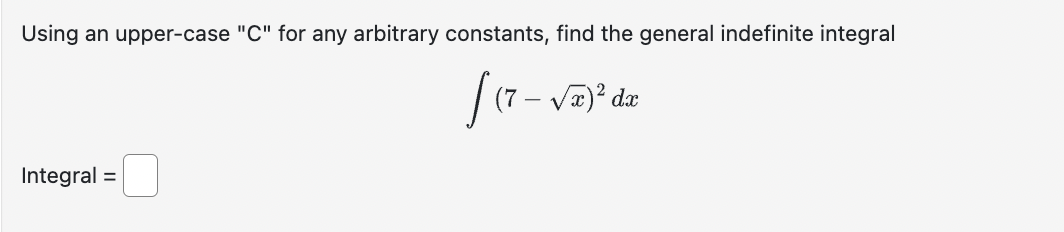 Solved Using an upper-case "C" ﻿for any arbitrary constants, | Chegg.com