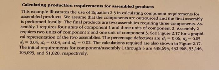 Solved Calculating production requirements for assembled | Chegg.com