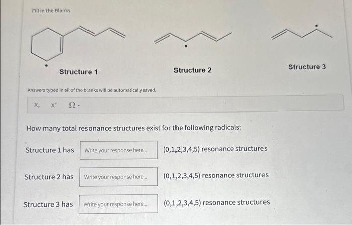 Solved FIll in the Blanks Structure 1 Structure 2 Structure | Chegg.com