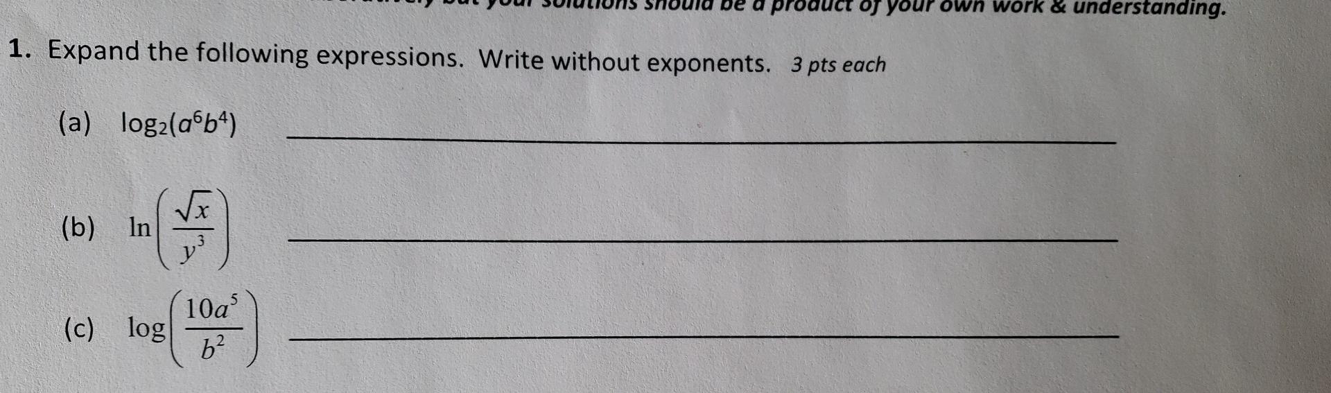 Solved Expand the following expressions. Write without | Chegg.com