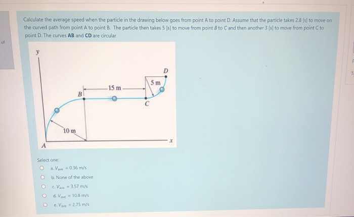 Solved Calculate the average speed when the particle in the | Chegg.com