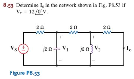 Solved Determine I0 in the network shown in Fig. P8.53 if Vs | Chegg.com
