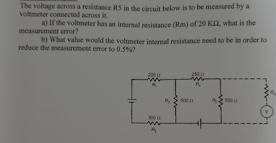 Solved The voltage across a resistance R5 in the circuit | Chegg.com