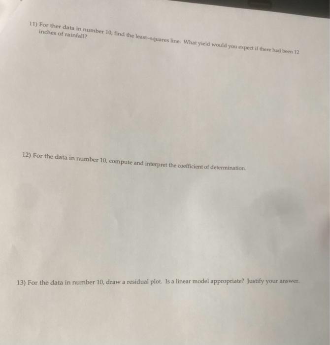 12) For the dita in mumber 10, compule and interpert | Chegg.com