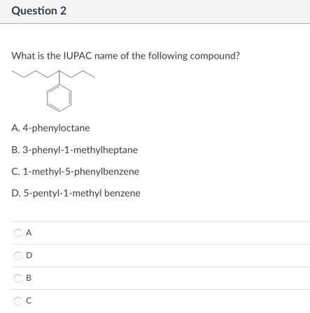 Solved Question 2 What is the IUPAC name of the following | Chegg.com