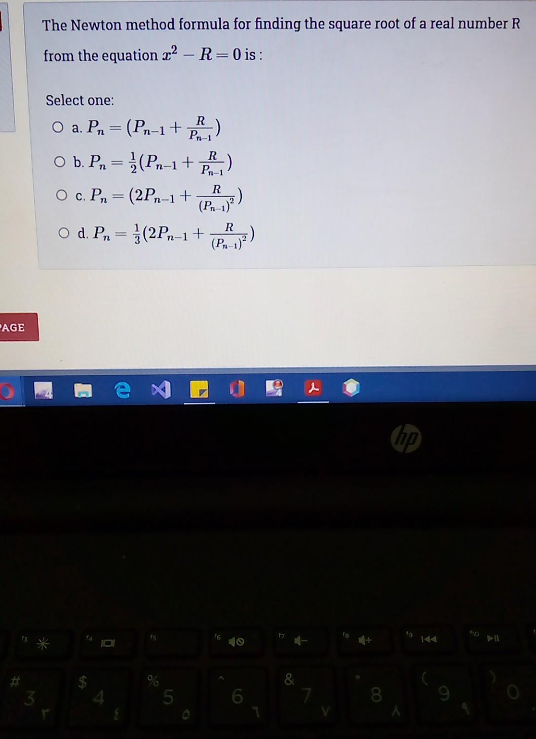 Solved The Newton method formula for finding the square root | Chegg.com