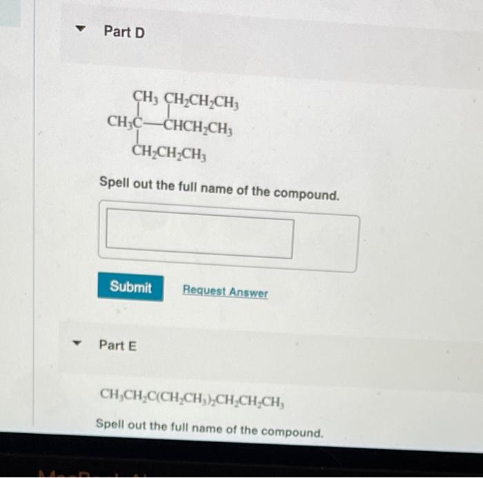 Solved What is each compound 's systematic name? Part A CH; | Chegg.com