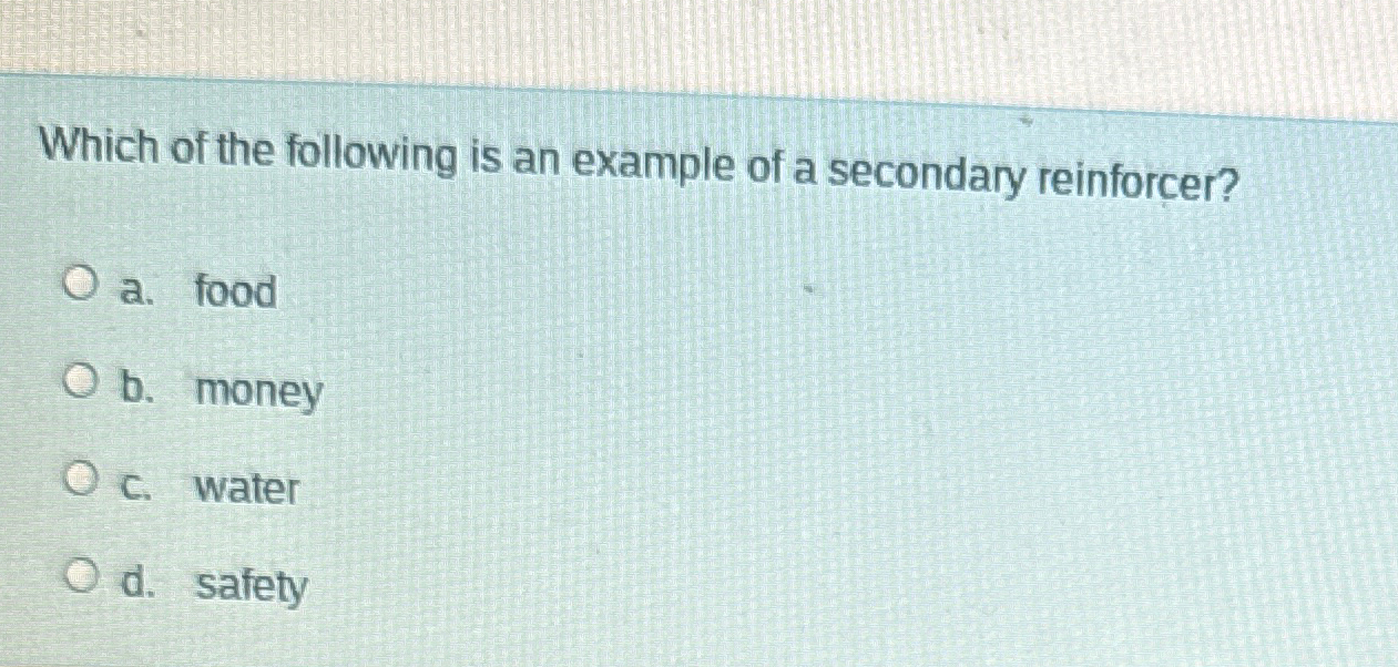 Solved Which of the following is an example of a secondary | Chegg.com