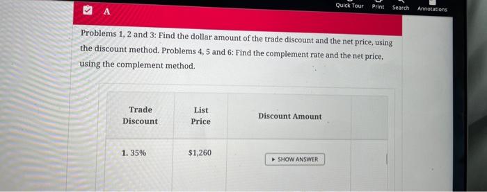 Solved Problems 1,2 and 3: Find the dollar amount of the | Chegg.com
