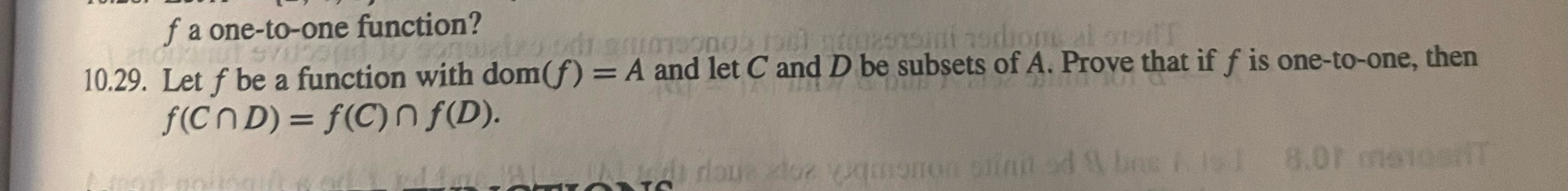 Solved 10.29. ﻿Let f ﻿be a function with dom(f)=A and let C | Chegg.com