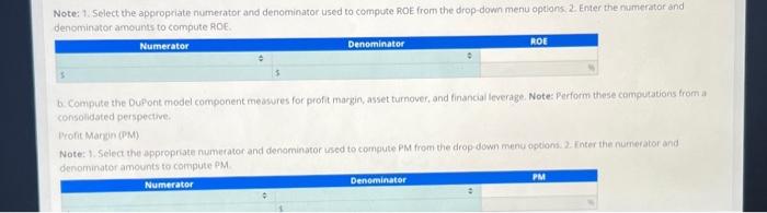 Note: 1. Select the appropriate numerator and | Chegg.com