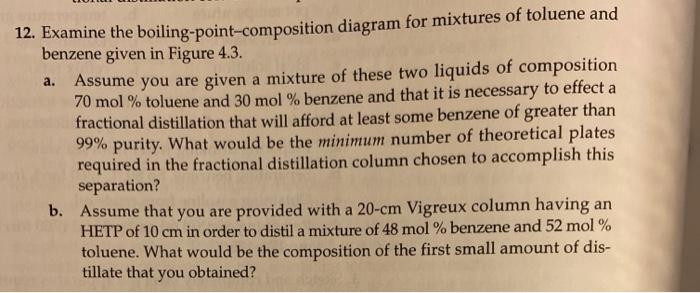 Solved 12. Examine the boiling-point-composition diagram for | Chegg.com