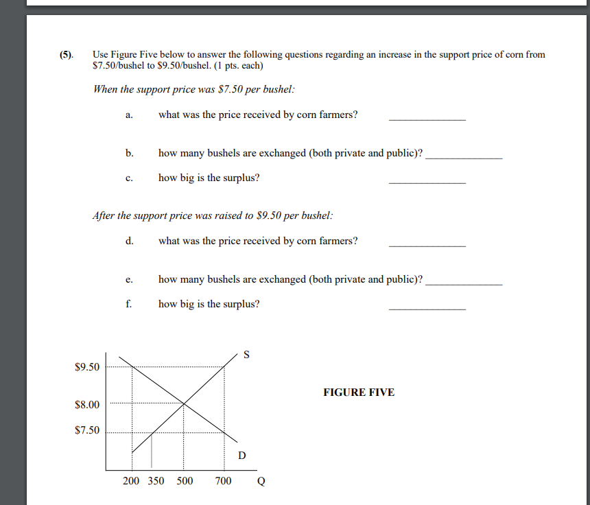 Solved (5). ﻿Use Figure Five below to answer the following | Chegg.com
