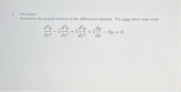 Solved Ordinary Differential Equations#1PLEASE SHOW WORK AND | Chegg.com