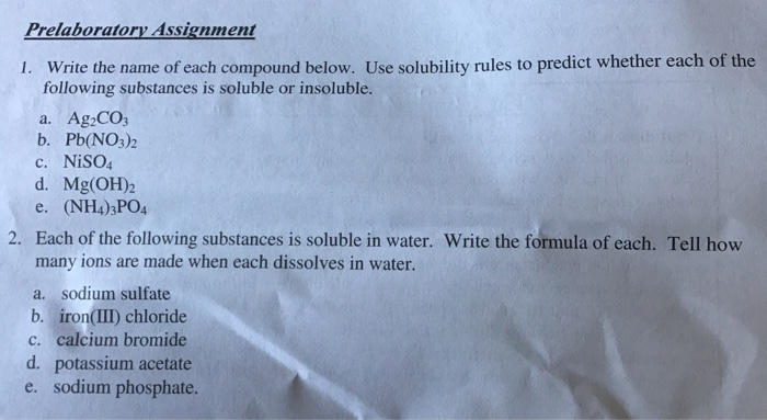 Solved Prelaboratory Assignment 1. Write the name of each | Chegg.com
