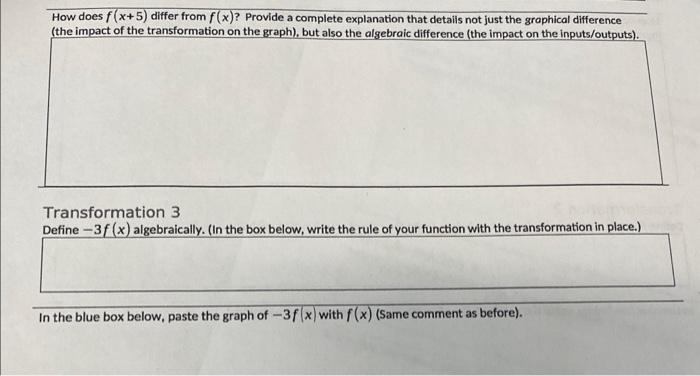 Solved Transformation 1 Define f(−x) algebraically. (In the | Chegg.com