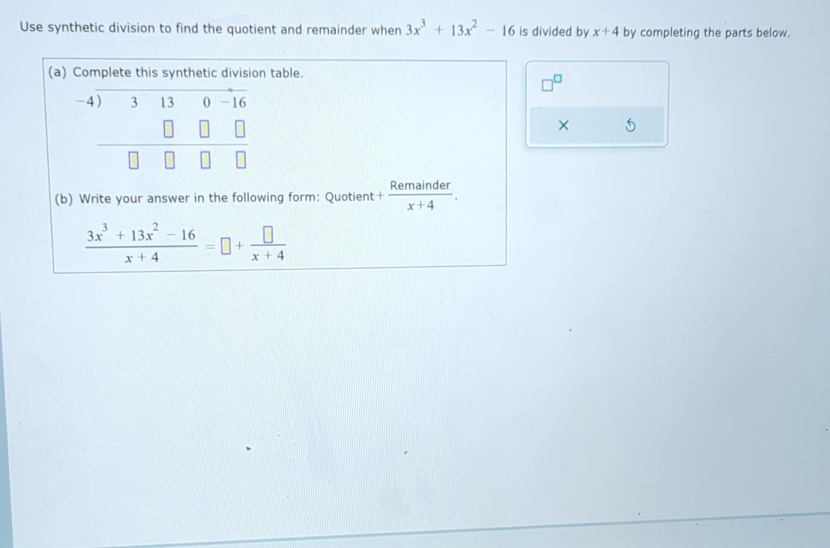 Solved Jse synthetic division to find the quotient and | Chegg.com