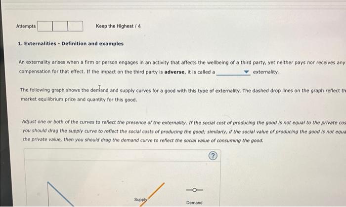 Solved 1. Externalities - Definition and examples An | Chegg.com