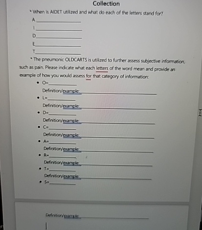 Solved Collection"When is AIDET utilized and what do each of | Chegg.com