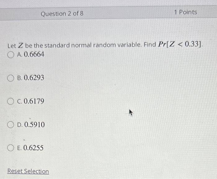 Let Z be the standard normal random variable. Find | Chegg.com